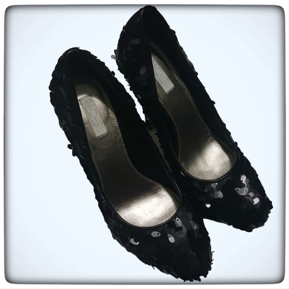 RACHEL Rachel Roy | Shoes | Rachel Roy Fancy Black Sequin Unique Heel ...